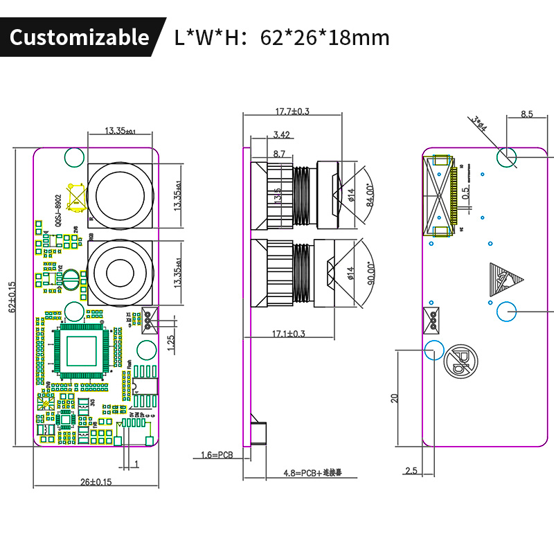 2MP binocular RGB IR HDR USB camera module - Dogoozx