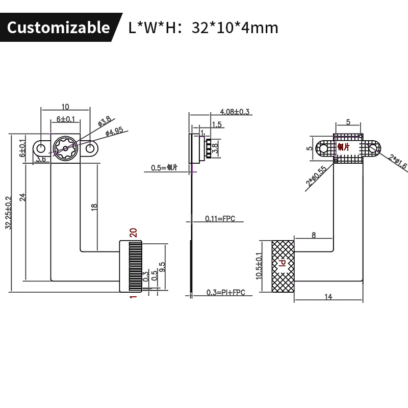 Dogoozx HD 0.3MP GC0308 VGA with ISP mipi motion detection scan code ...