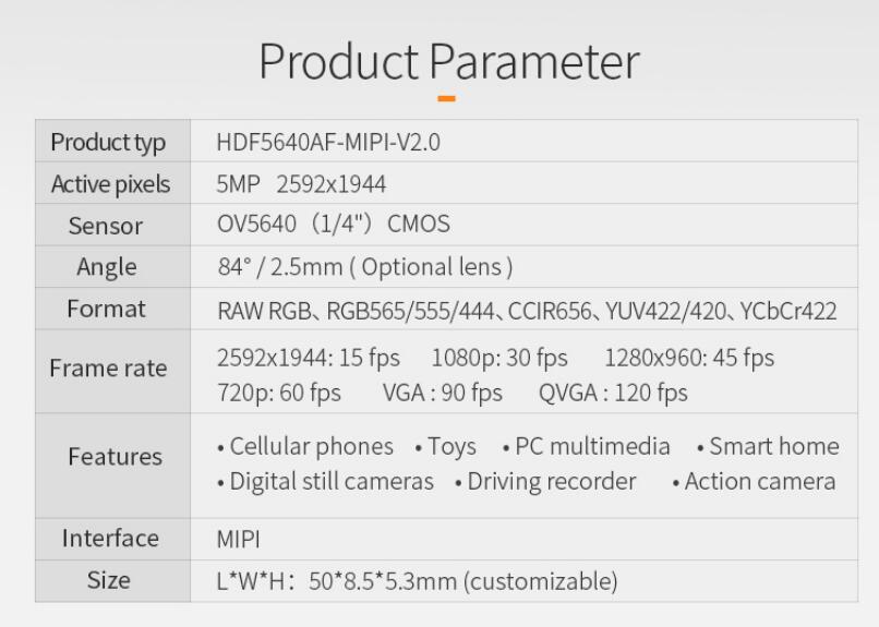 OV5640 autofocus 5M mipi camera module - Dogoozx
